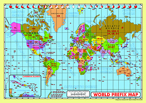 WPMD-Map A3 Size World Prefix Map | eBay UK