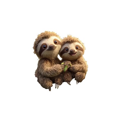 Baby Sloth Couple Vinyl Car Decal Sticker – Waterproof & UV-Resistant ...