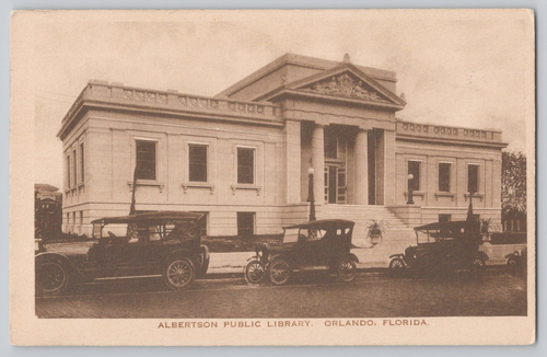 Orlando FL Albertson Public Library Early Autos Historic Building c1910 ...