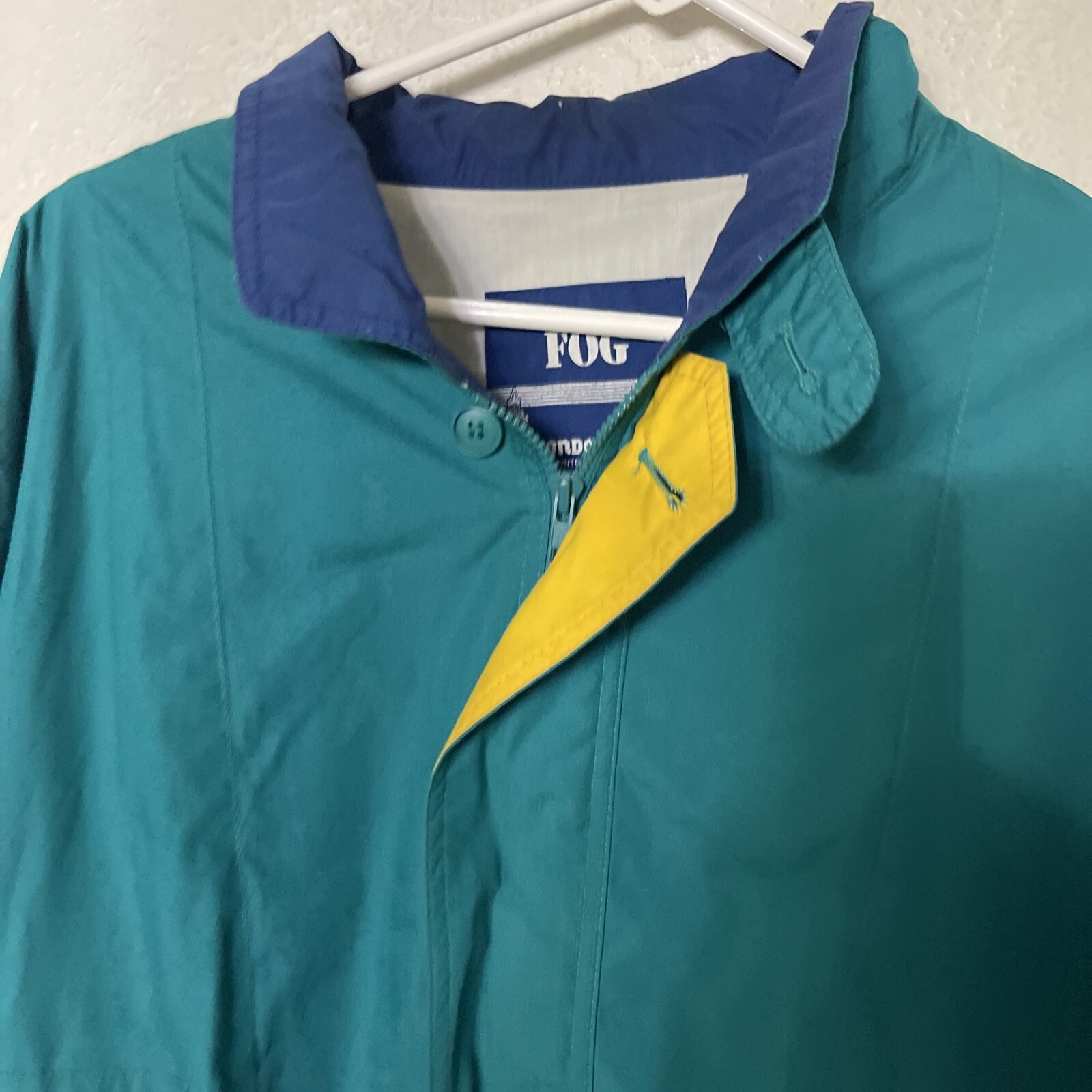 Vintage London Fog Trench Jacket green striped nautic… - Gem