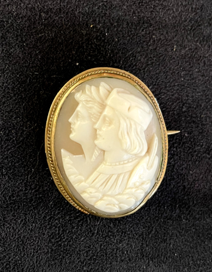 Double Portrait Cameo with Artist Palette Late 19th C… - Gem