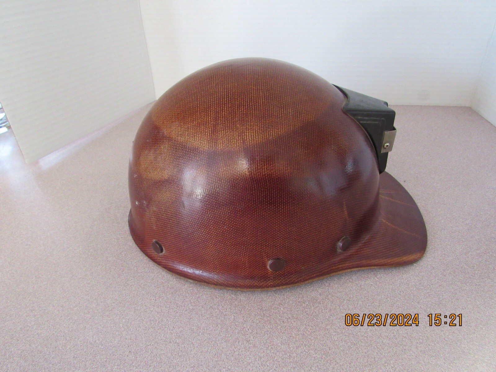 MSA Skullgard Brown Fiberglass Hard Hat Cap Ratchet Suspension Mining ...