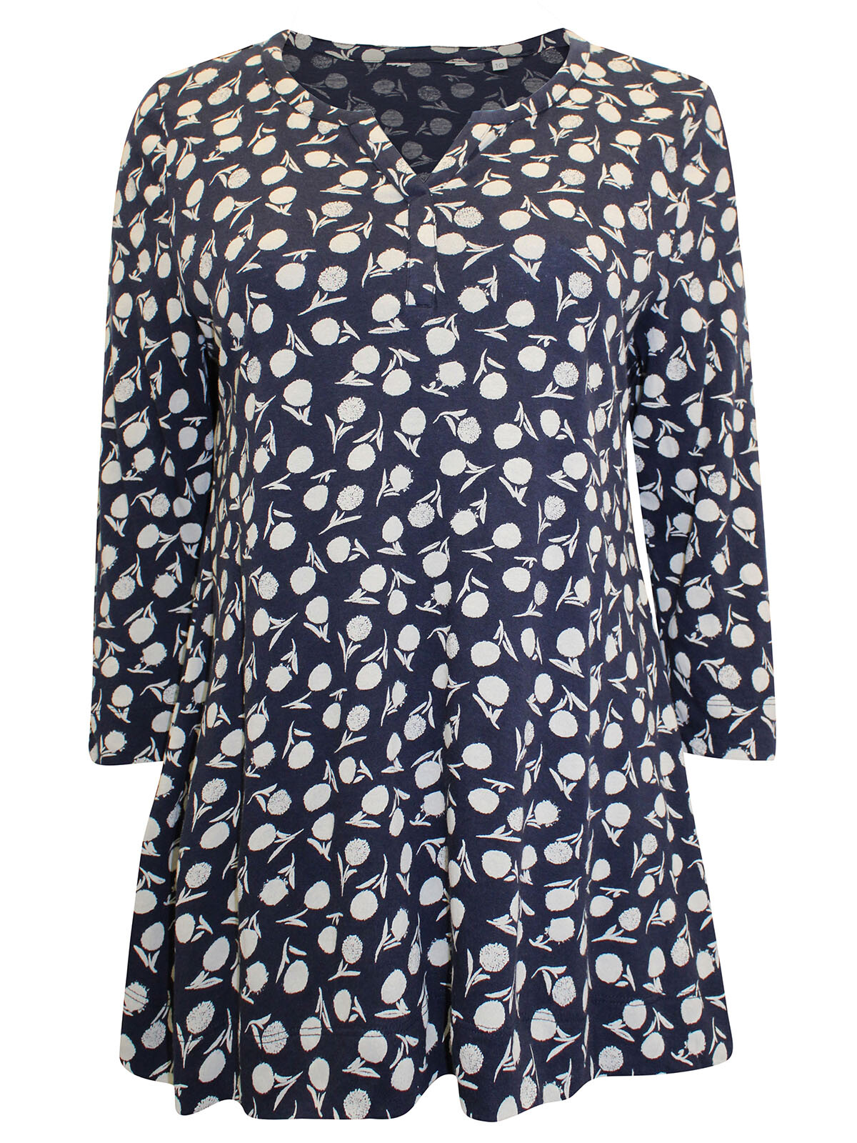 Ex-Seasalt Top RISSO Thistle Buds Quay NAVY Notch Neck Sz 8 10 12 14 16 ...