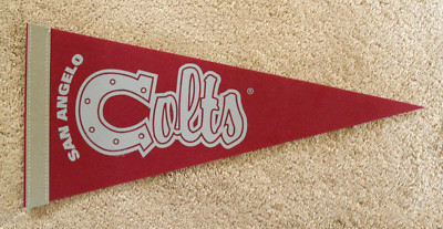 orig./Rare! 2000-14 SAN ANGELO COLTS **18x8 Baseball Pennant** San ...