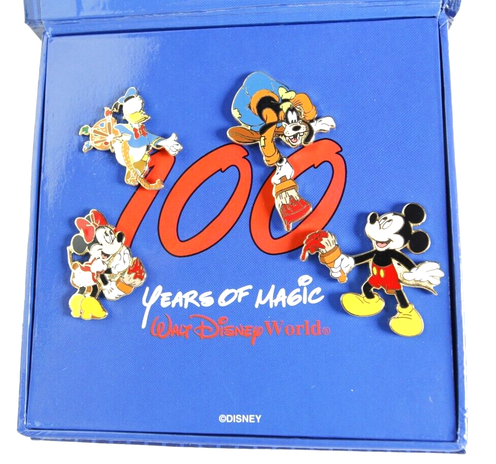 2001 Walt Disney 100 Years of Magic Pin Set with Box, Includes 4 Pins ...