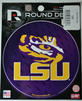 LSU Tiger Eye Purple Louisiana Collegiate Licensed Round Decal 4.5" Car ...