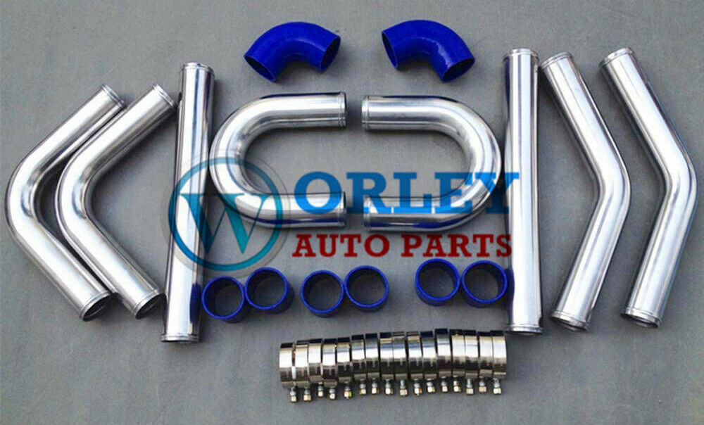 2" 51mm Aluminum Universal Intercooler Turbo Piping pipe Kit + Blue ...