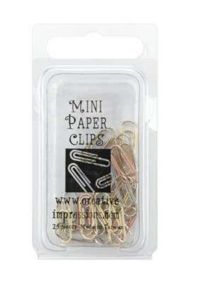 Creative Impressions Mini Paper Clips 25pc Gold, Silver, Copper .5"X.25 ...