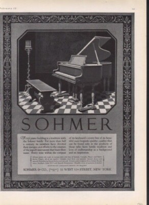 1925 SOHMER GRAND PIANO ART DECO UPRIGHT PLAYER MUSIC INSTRUMENT SONG ...