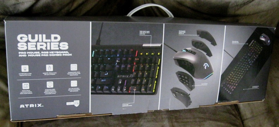 Atrix Guild Series Wired Pro Mouse + RGB Keyboard & Mouse Pad Combo ...