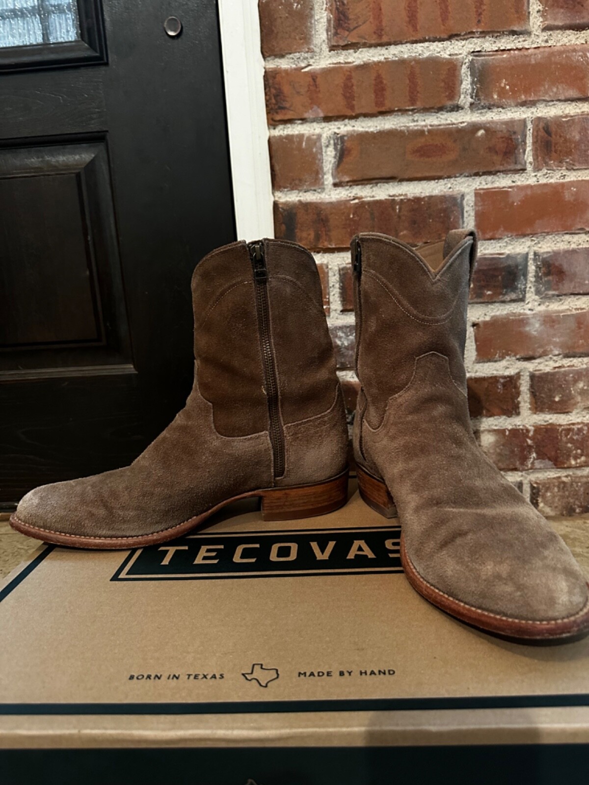 PRE-OWNED TECOVAS The Dean Calf Leather Zip Boot Men … - Gem