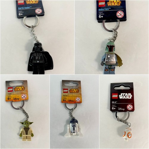 Lego Star Wars Minifigures Keychain Set Of 5 - Vader Boba Fett Yoda R2 ...