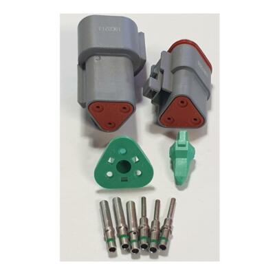 Genuine Deutsch Plug 3 Pin Kit inc Green Band Terminals up to 2mm wire ...