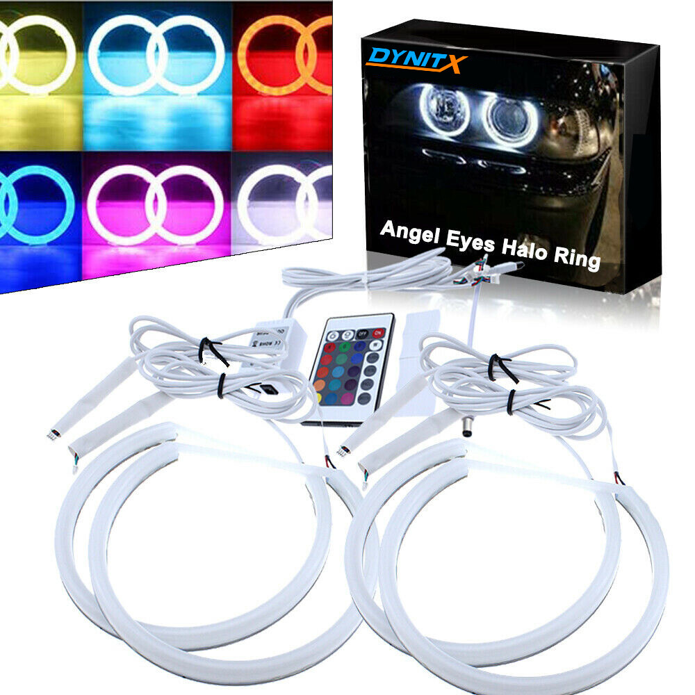 4x RGB Cotton LED Angel Eyes Lamp Halo Ring Car Headlight Fit BMW E36 ...