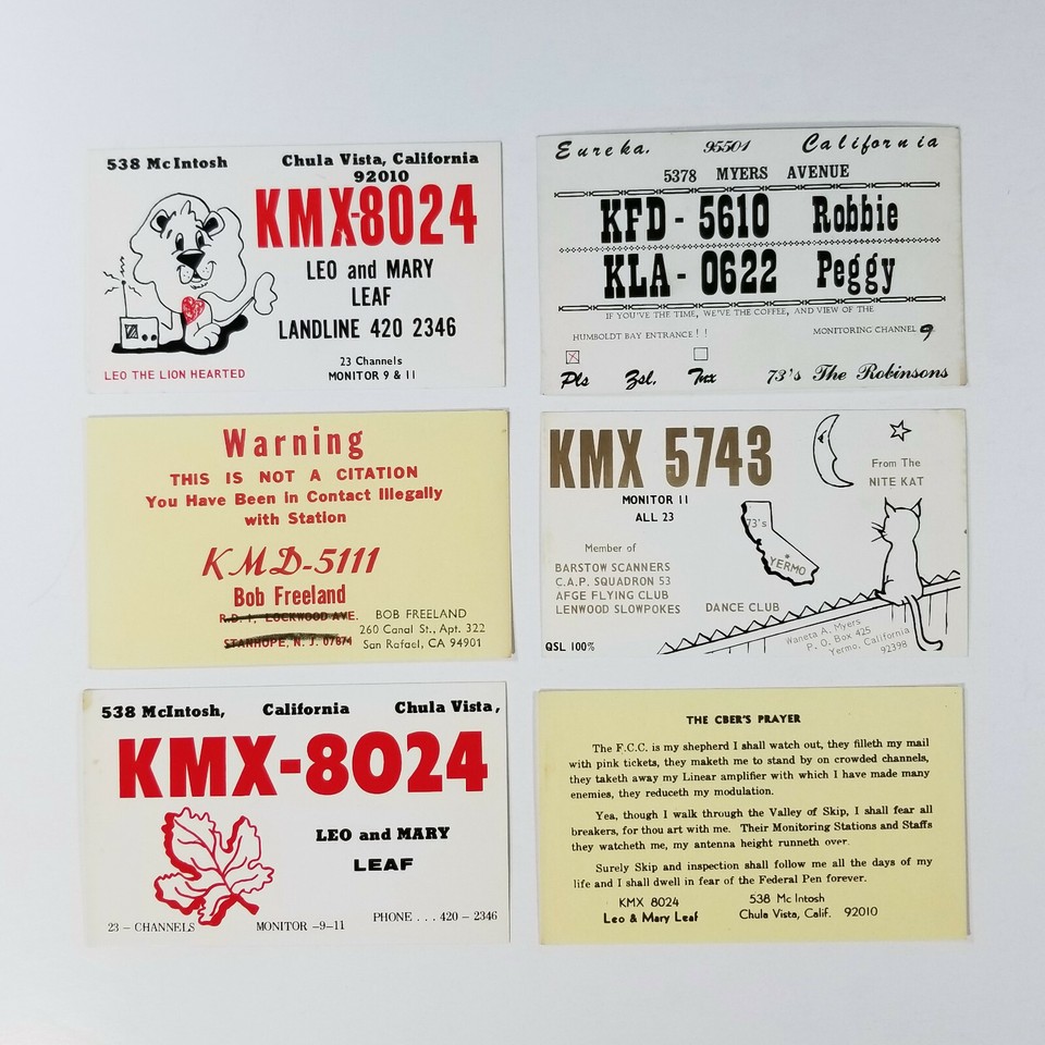 Vintage Amateur Radio QSL Cards Lot Of 21 California Washington Oregon ...