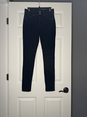 Express Skinny High Rise 4 Way Hyper Stretch Dark Blue 6 Long | eBay