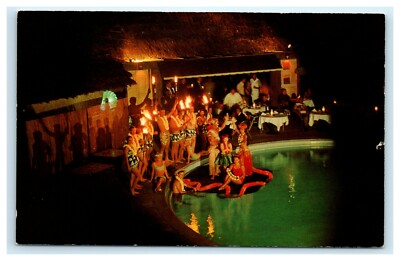 POSTCARD Water Ballet at Night Hawaii Native Swimmers Nani Li'i | eBay