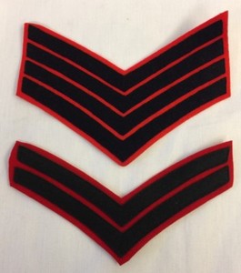 BRITISH ARMY LARGE BLACK ON RED CHEVRONS RANK FOR GREATCOAT - New | eBay