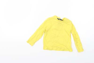 F&F Baby Yellow 100% Cotton Basic T-Shirt Size 9-12 Months Round Neck ...