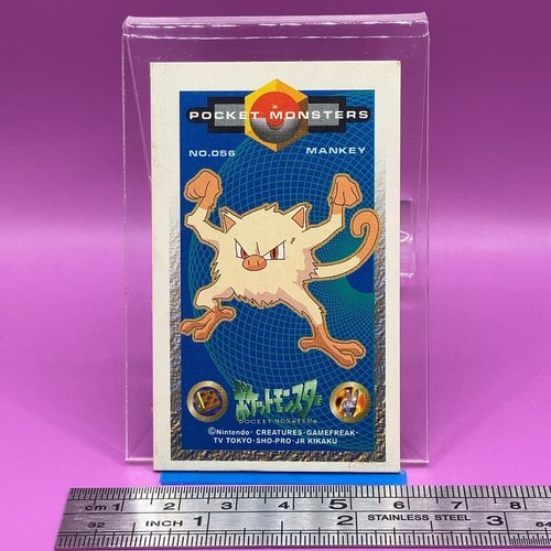 Mankey - Pokemon Menko Card Anime Game Nintendo Vintage TCG Japanese ...