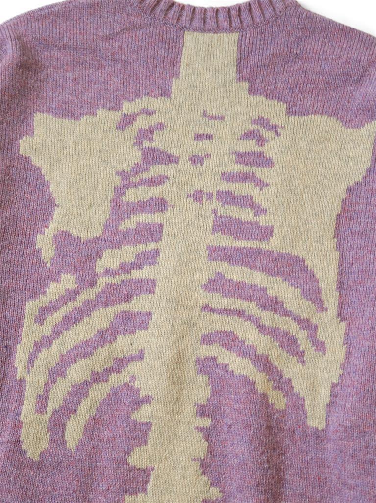 KAPITAL 5G wool bone crew sweater Skeleton light purple new | eBay
