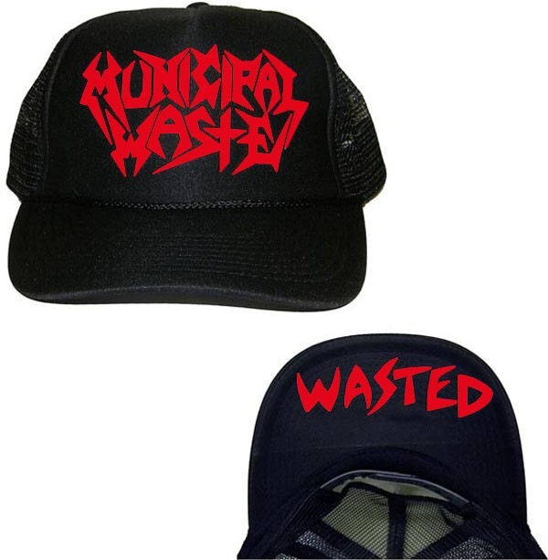 New Municipal Waste Red & Black Wasted Flip Bill Adjustable Snapback ...