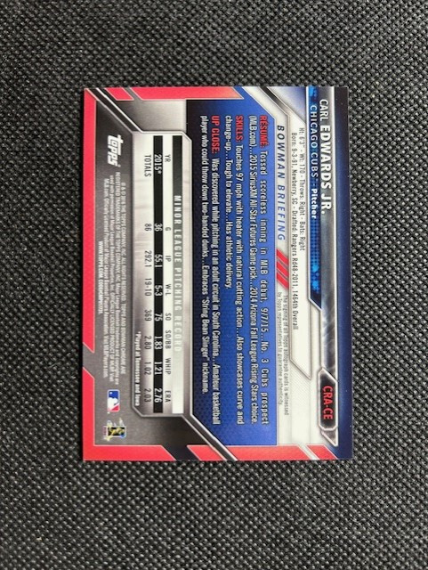2016 Bowman Chrome Rookie Auto Carl Edwards Jr #CRA-CE Rookie Auto RC ...