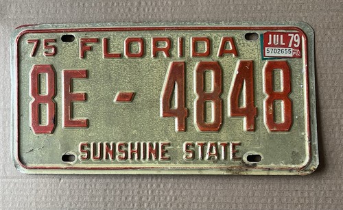 1975 1979 Florida FL SUNSHINE STATE License Plate 8E 4848 | eBay