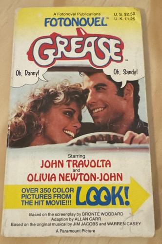 Olivia Newton-John and John Travolta GREASE Photonovel Book Very Good ...