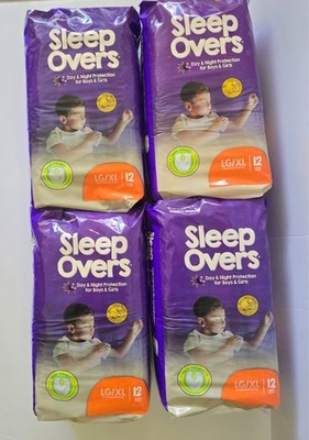 (4) Packs of 12 Sleep Overs by Cuties Pull Up/ Underbriefs Sz L/XL 60 ...
