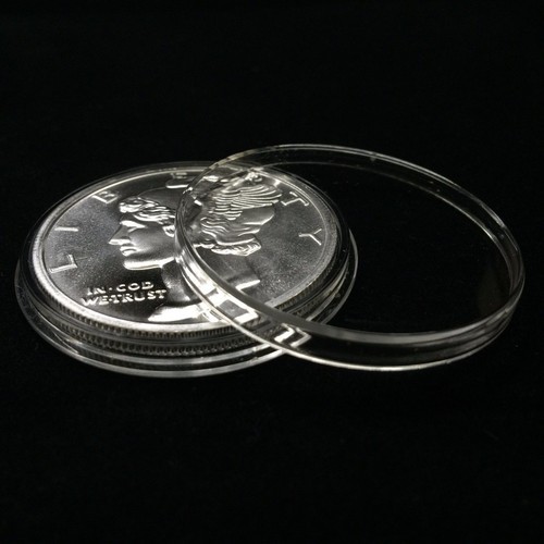 50 coin holders 39mm direct fit coin capsules for 1 OZ SILVER OR COPPER ...
