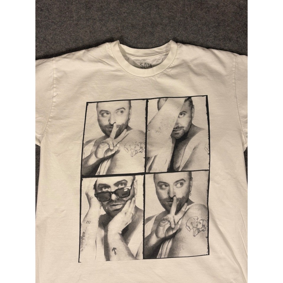 Sam Smith Band Tour T Shirt Mens Large Graphic Tee White Concert Merch ...