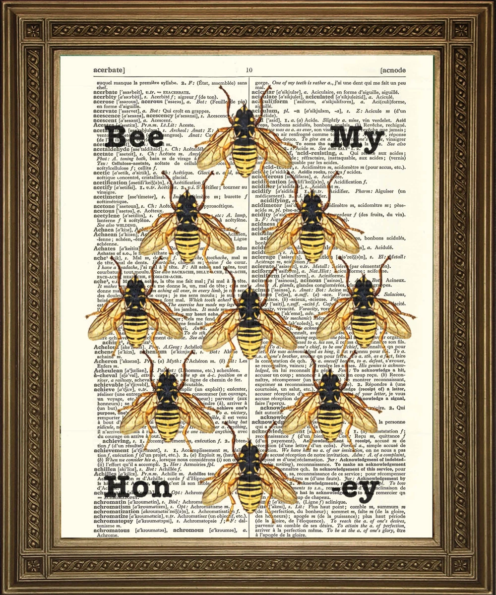 Vintage Honey Bee Print