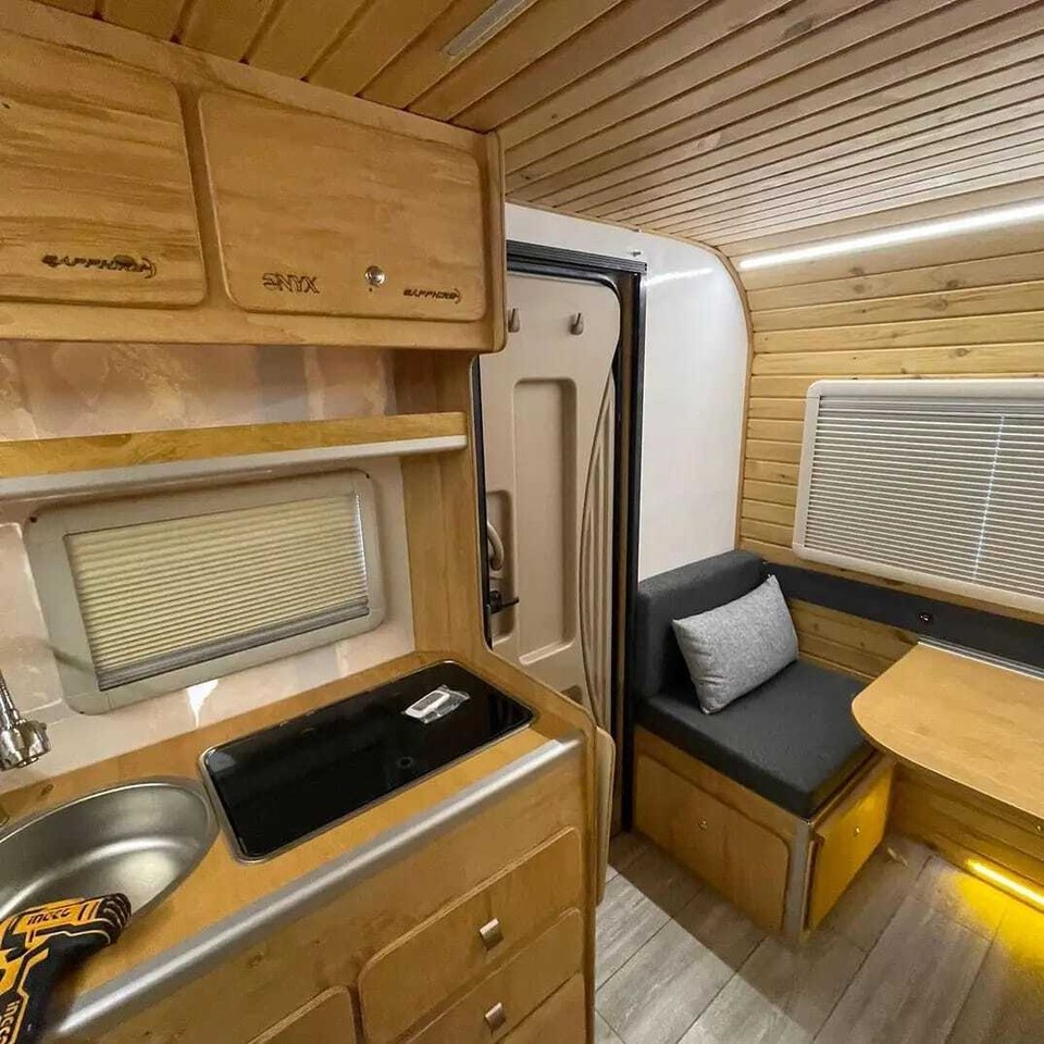 Motorhome Blind Flyscreen Caravan Camper Van Conversion RV Cream Grey ...