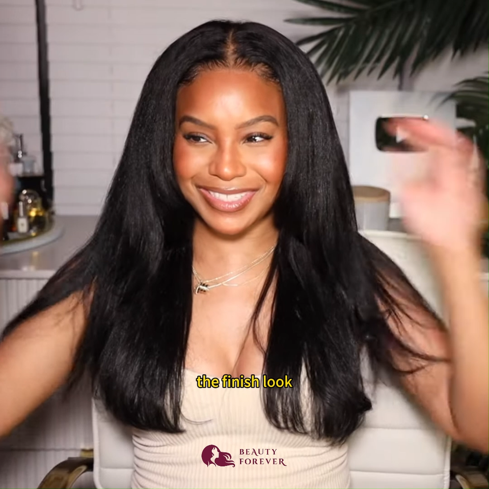 UNice Malaysian Kinky Edge Yaki Straight Wear Go Glueless Wig HD Lace Human Hair | eBay