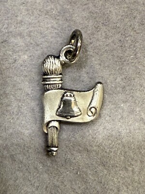 Vintage CTO Sterling Silver Torch Bell System Gold Tone Pendant Charm ...