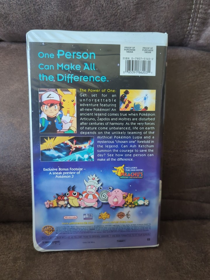 Pokémon the Movie 2000 (VHS, 2000, Clamshell) With PROMO PIKACHU POG ...