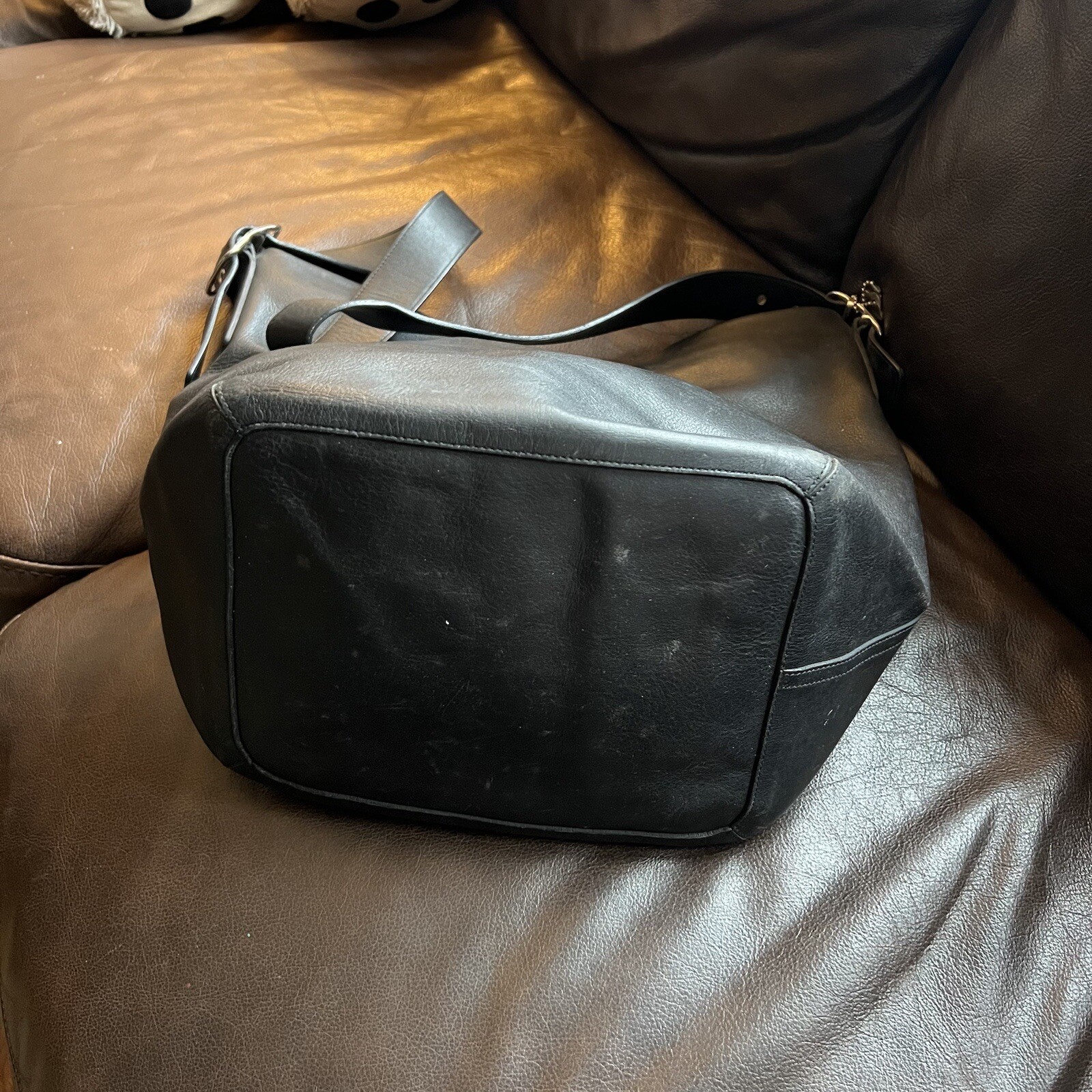 Coach 9151 Vintage XL Leather Duffle Hobo Bag Black - Gem