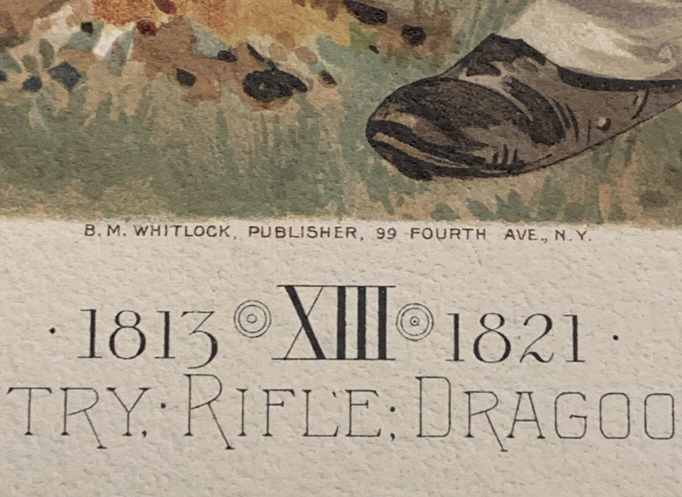 1885 H.A. Ogden Lithograph Artillery Infantry Rifle Dragoon Cadet 1813 ...