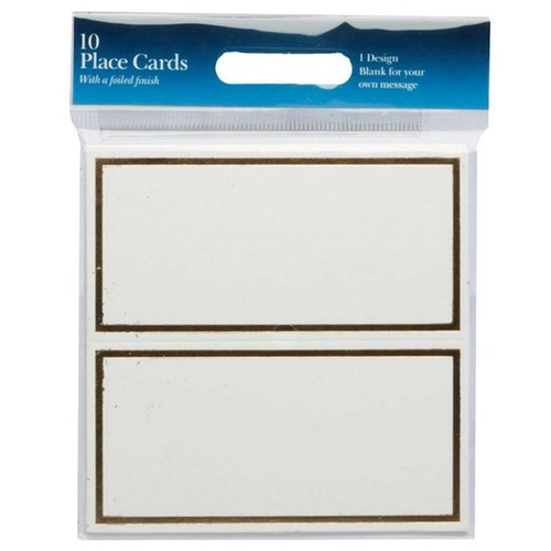 2 Packs WHSmith Foiled Gold Edge Wedding Place Cards White 10 Cards per ...