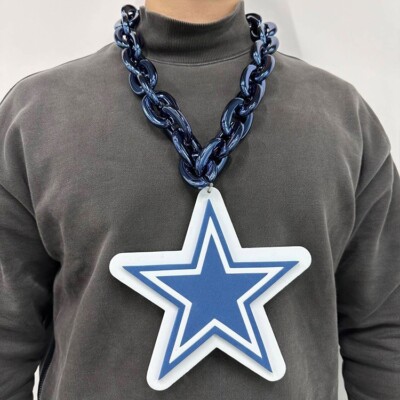 Dallas Cowboys BIG Fan Chain Necklace Big Logo BLUE Chain Fast Ship | eBay