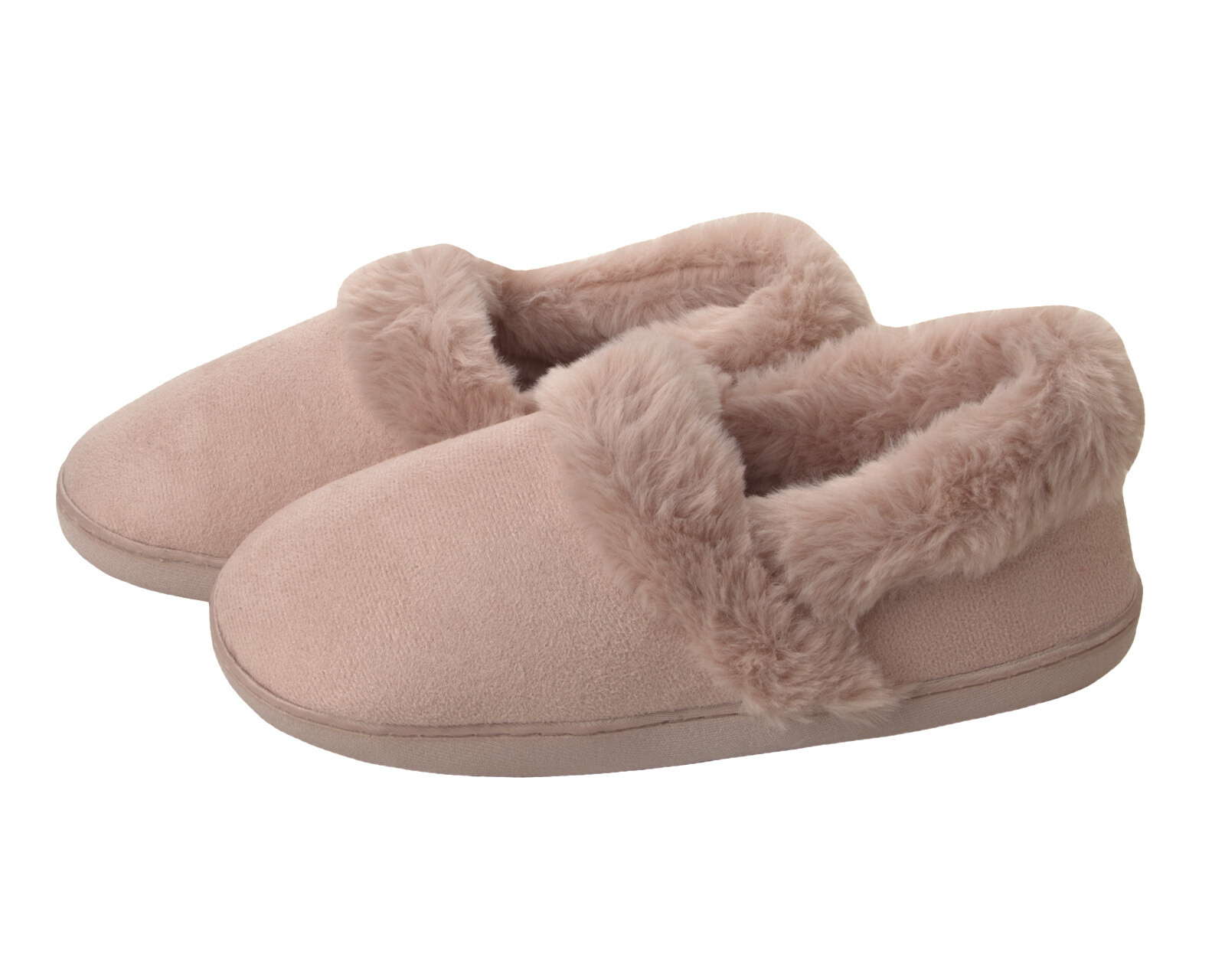 LADIES GLUV PINK LUXURY FAUX FUR LINED MEMORY FOAM COMFORT SLIPPERS ...