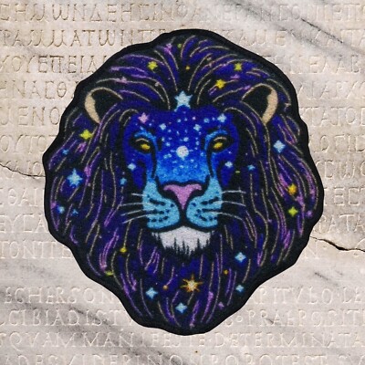 Constellation Leo Patch Iron-On Applique, Lion Zodiac, Astrology, Moon ...