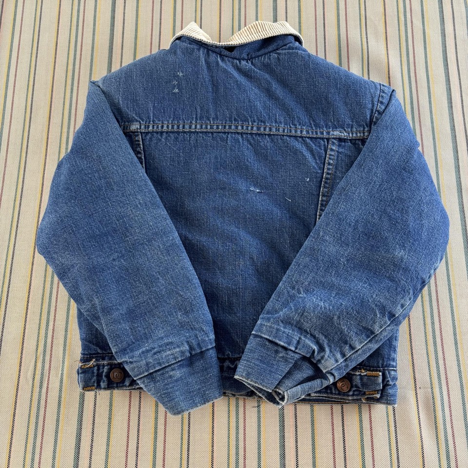 Vintage Dee Cee Denim Jacket Boys 10 Sherpa Lined Corduroy Collar ...