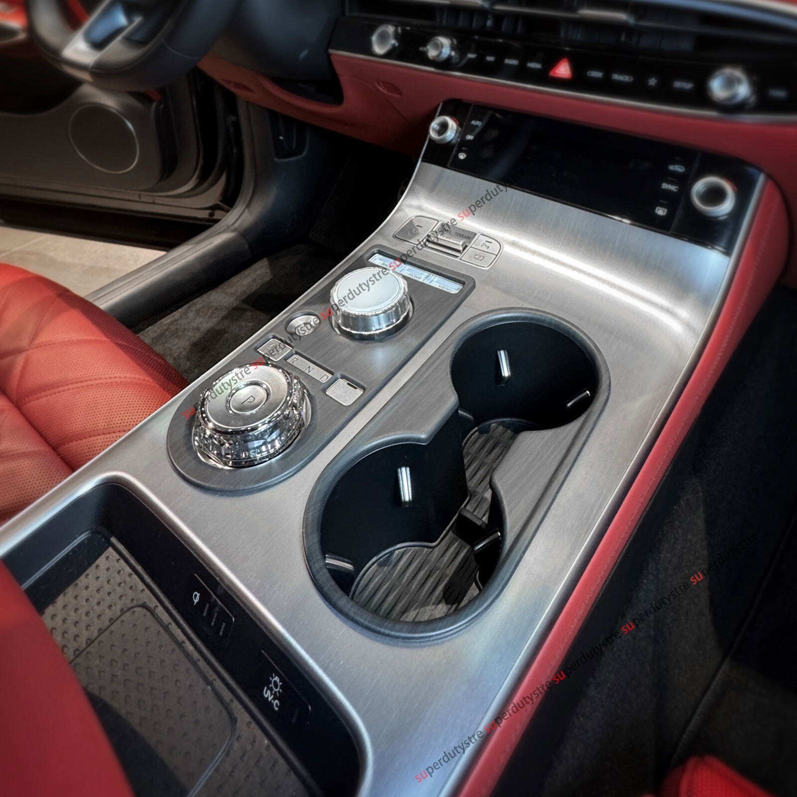 Center Console Gear Shift Panel Cover Cup Holder Trim For Genesis GV70 ...