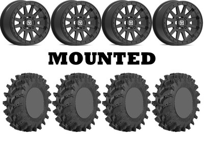 Kit 4 STI Outback Max Tires 32x9.5-14 on Valor V05 Beadlock Matte Black ...