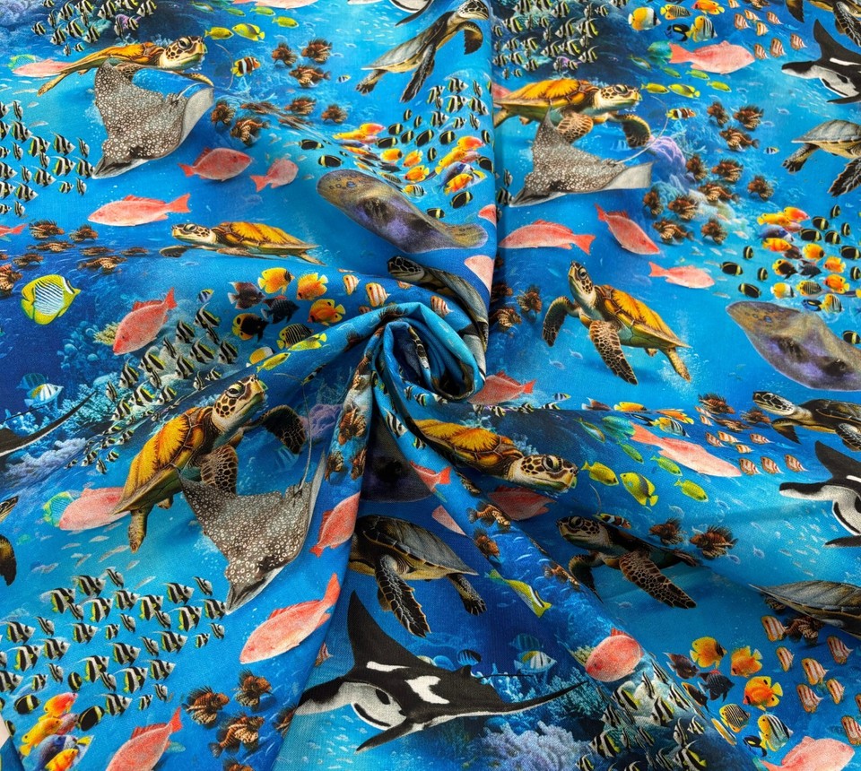 Seaside Cotton Fabric Mixed Ocean Nautical Sea Beach Patchwork Craft ...