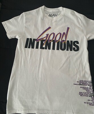 Nav Vlone Good Intentions Album T Shirt White/Purple Rap XL Supreme ...