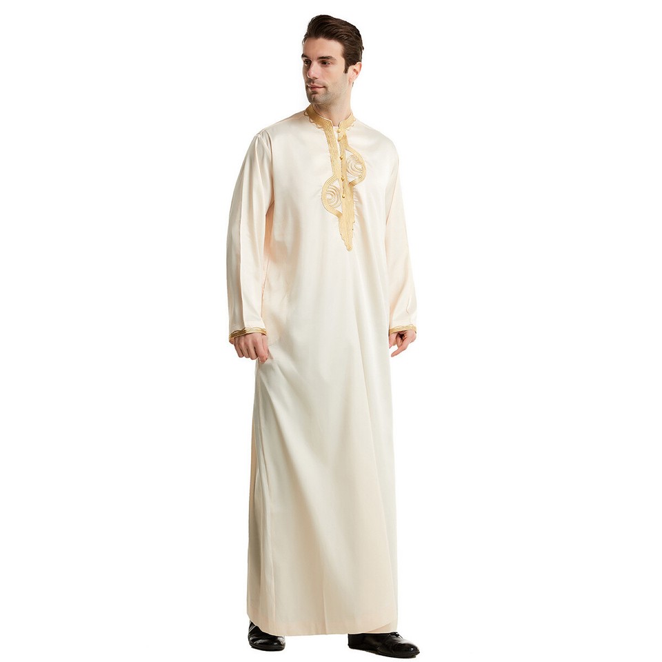 Mens Saudi Arab Muslim Robe Long Thobe Jubba Dishdasha Thawb Thoub ...