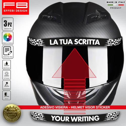 Adesivo Sticker Casco Helmet Visiera Auto Moto Personalizzato con la ...